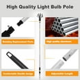 12FT Light Bulb Changer for High Ceilings, Aluminum Extension Pole with ...