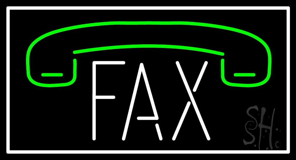 Fax With Logo LED Neon Sign 13 x 24 - inches, Clear Edge Cut Acrylic ...