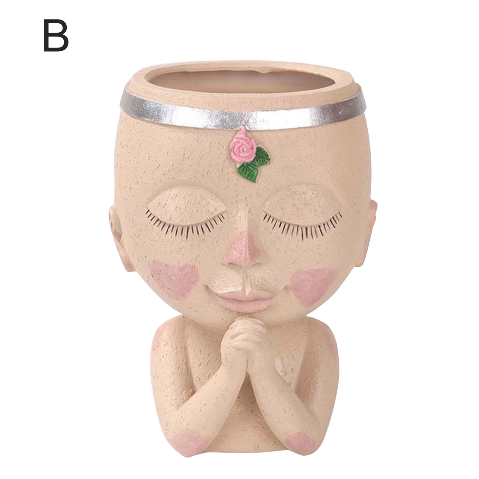 Face Planter Flower Pot Succulent Planter Head Planter Pot Sweet Face ...