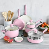 GreenPan Rio Ceramic Nonstick 16-Piece Cookware Set - Pink - Walmart.com