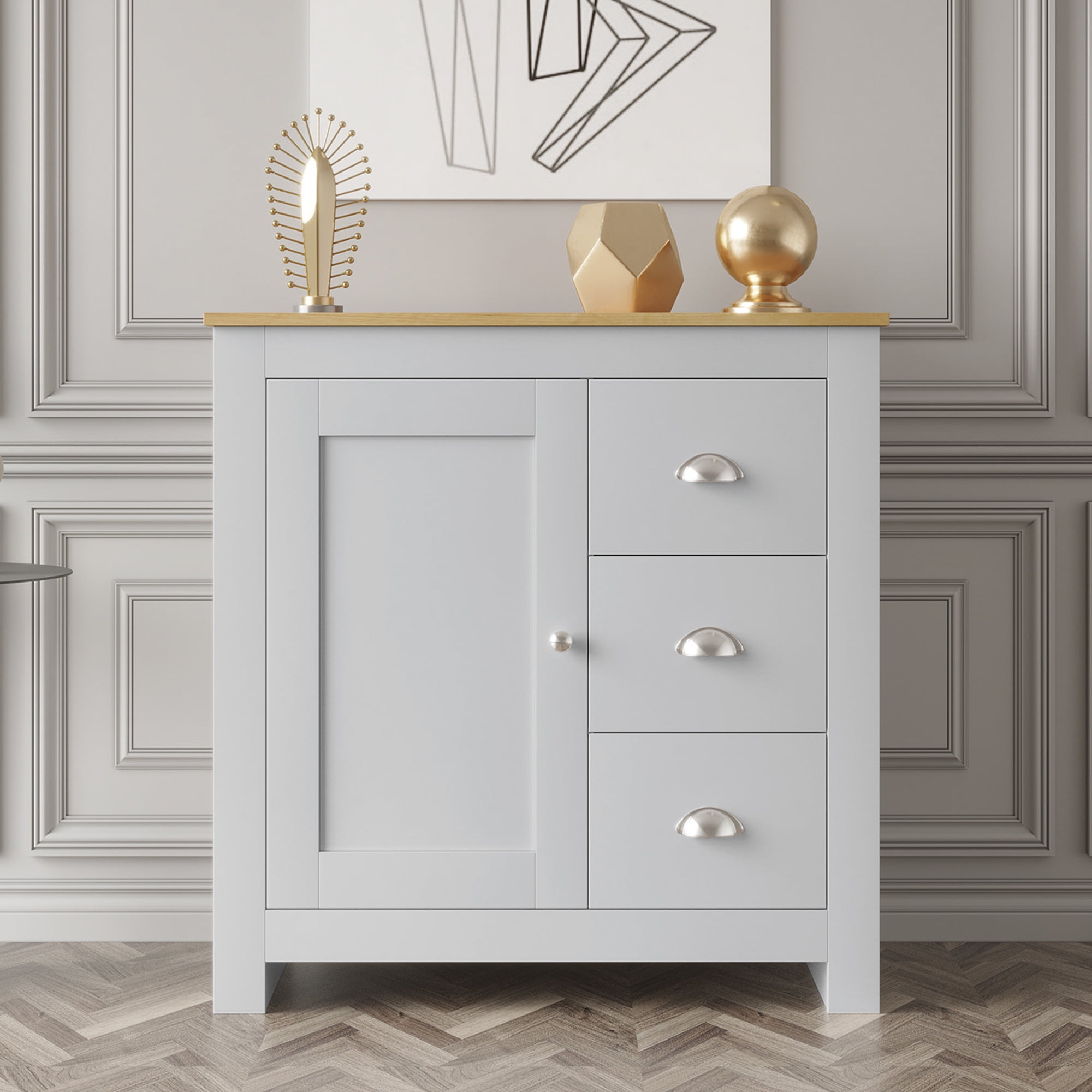 Kitchen Storage Cabinet, Freestanding Kitchen Sideboard with Storage ...