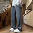 AGKIZG Solid Color Men's Casual Pants Loose Straight Leg Style Soft ...