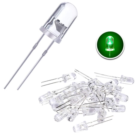 100 Pieces Clear LED Light Emitting Diodes Bulb LED Lamp, 5 mm (Green ...