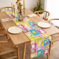 Cute Easter Bunny Table Runner 13x48 inch Easter Eggs Cotton Linen ...