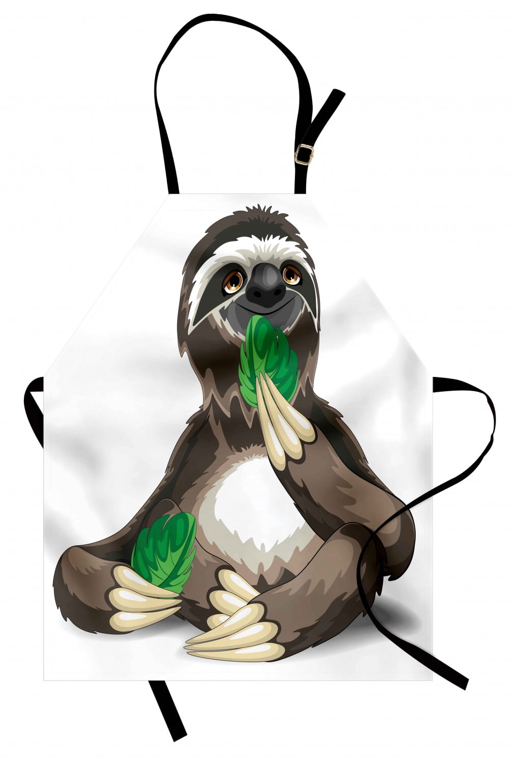 Sloth Apron Sluggish Wild Jungle Animal Eating Green Leaves Idle ...