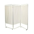 King Size 3-Panel Privacy Screen with casters, vinyl, white, 6 mm thick ...