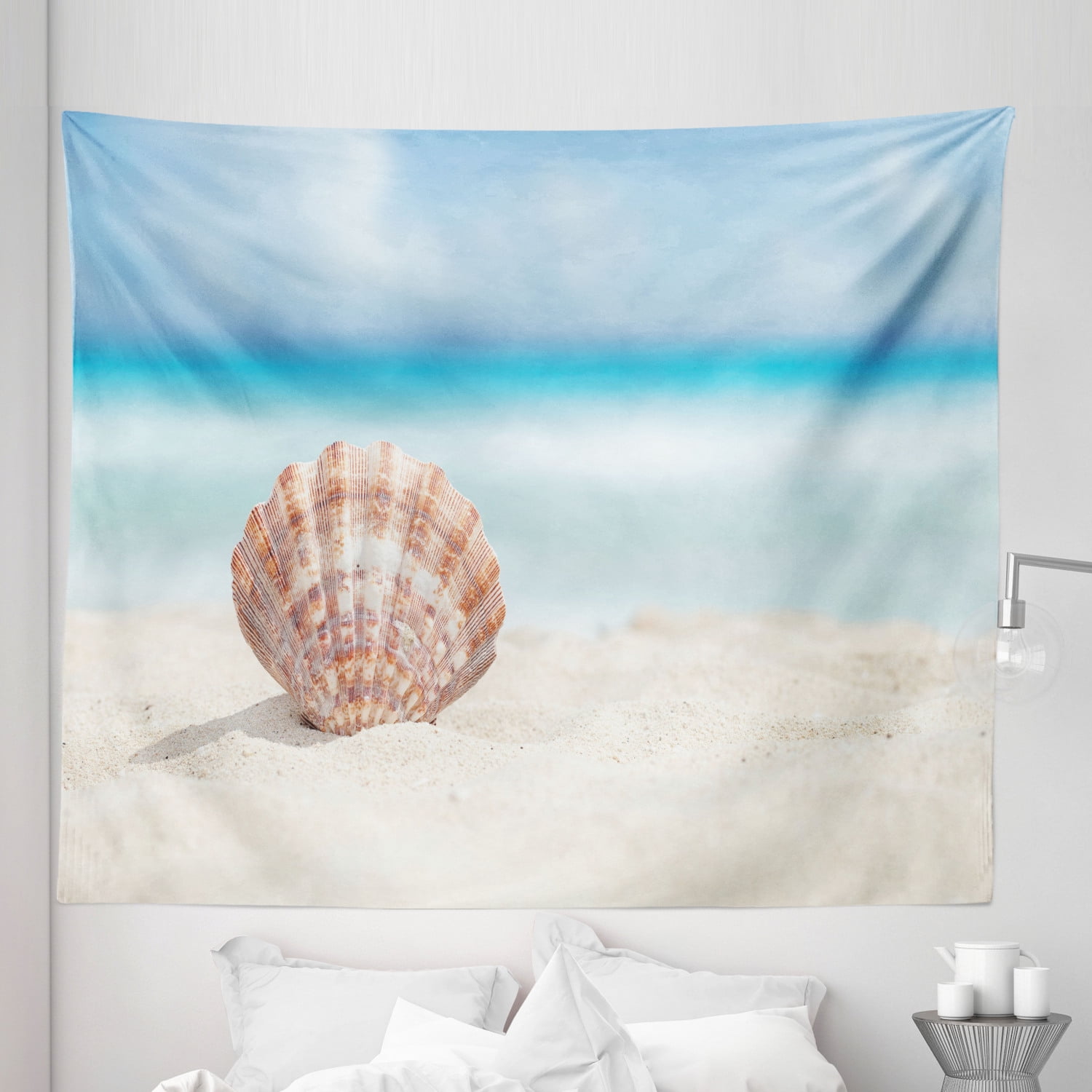 Scallop Tapestry, Photo of a Single Sea Shell on a Sunny Tropical Sandy ...