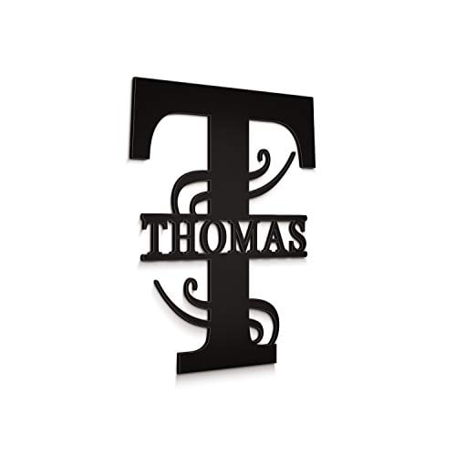 JASS GRAPHIX Thomas 12" Black Aluminum Composite Monogrammed Sign Door ...