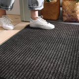 Qunbio 3x10ft Heavy-Duty, Water-Absorbing, Non-Slip PVC Rug, Grey ...