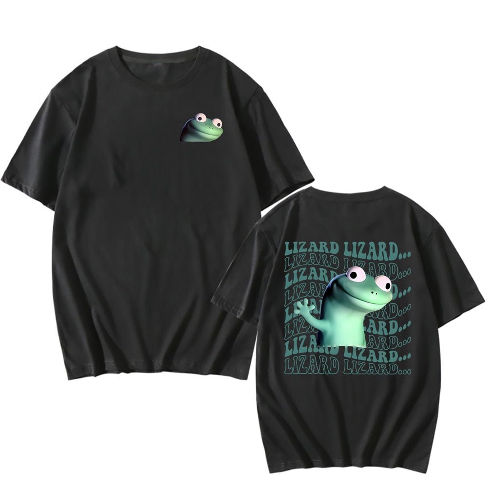 Funny Lizard Meme Cartoon Graphic Cotton T-Shirt - Unisex Oversized ...
