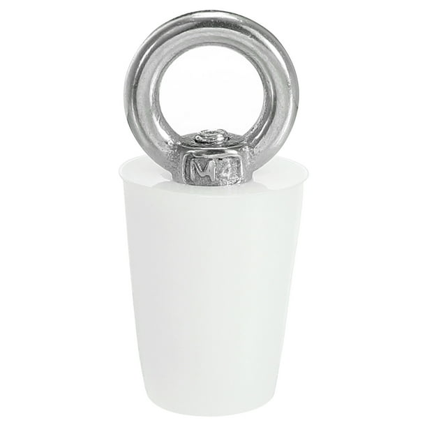Uxcell 14mm to 19mm Silicone Rubber Tapered Plug with Ring Solid White ...