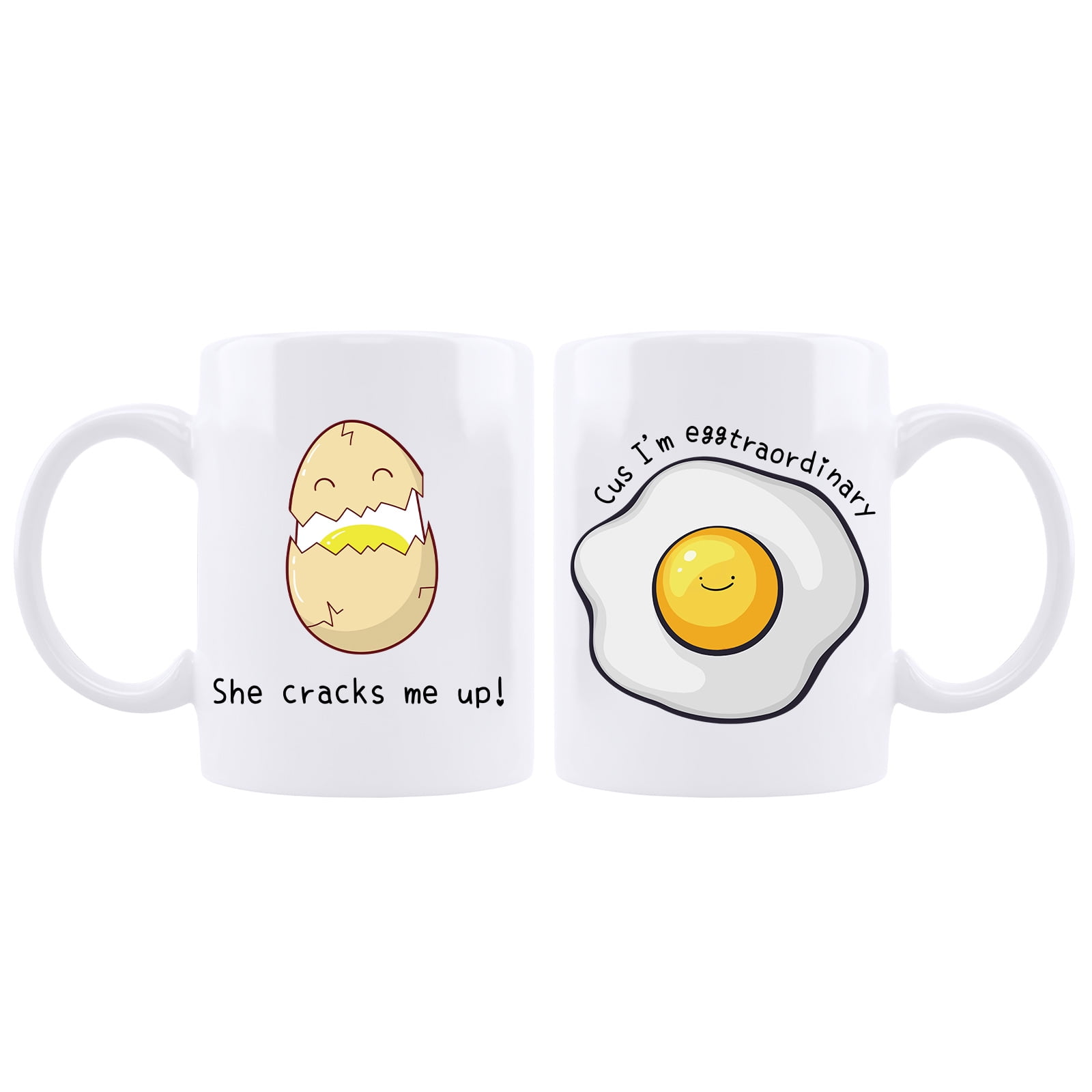 She Cracks Me Up! Cus I’m Eggtraordinary Coffee Mugs,White Coffee Cup ...