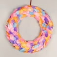 CxhicLuv Easter Front Door Wreath, Colorful Feathers Spring Easter ...