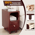 Solid Wood Nightstand, Modern Bedside Table with Open Shelf & Storage ...