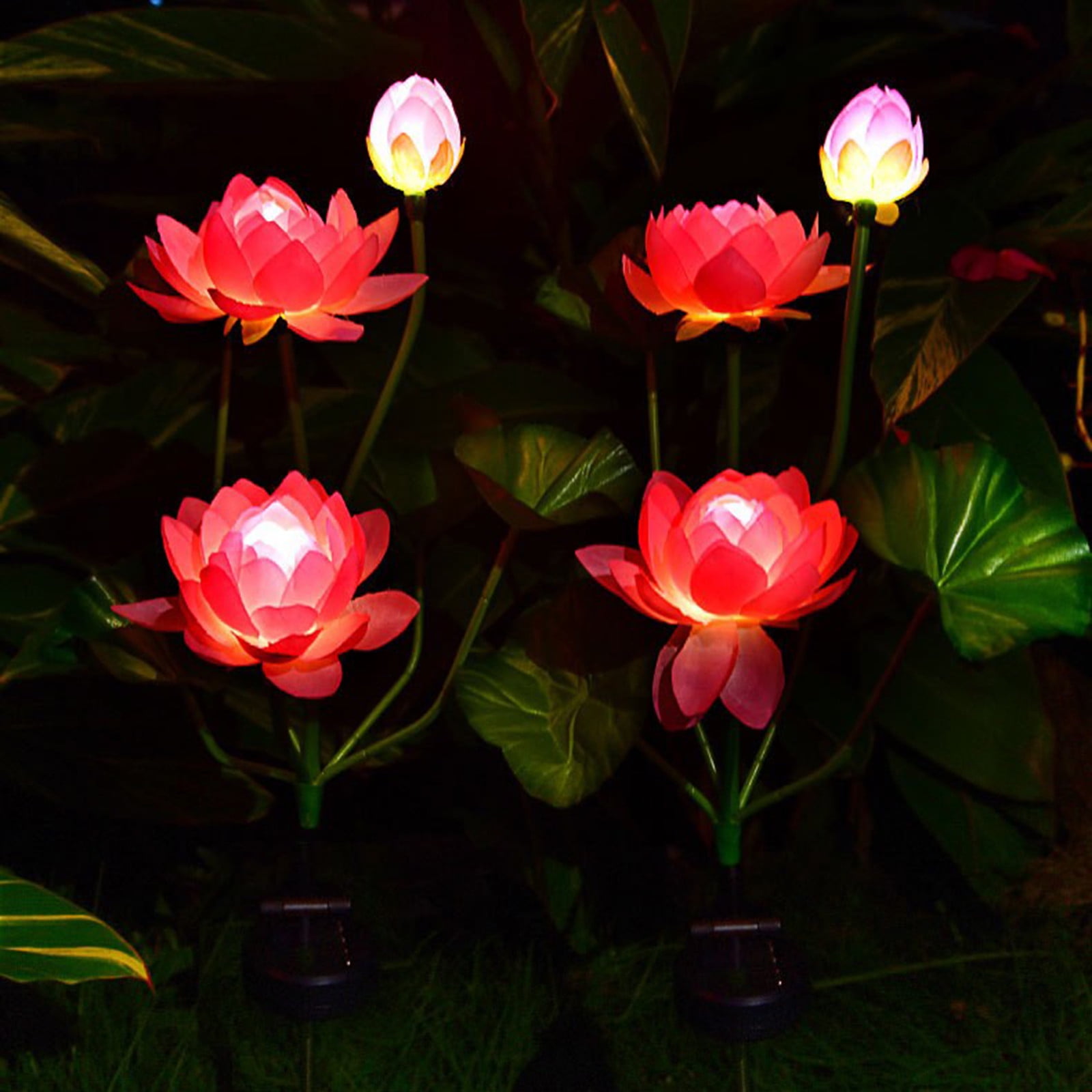 Click here for Egnmcr Solar Lotus-Flower Light 2pcs Solar Flower... prices