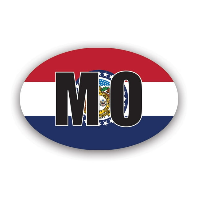 Missouri Flag Oval Sticker Decal - Self Adhesive Vinyl - Weatherproof ...