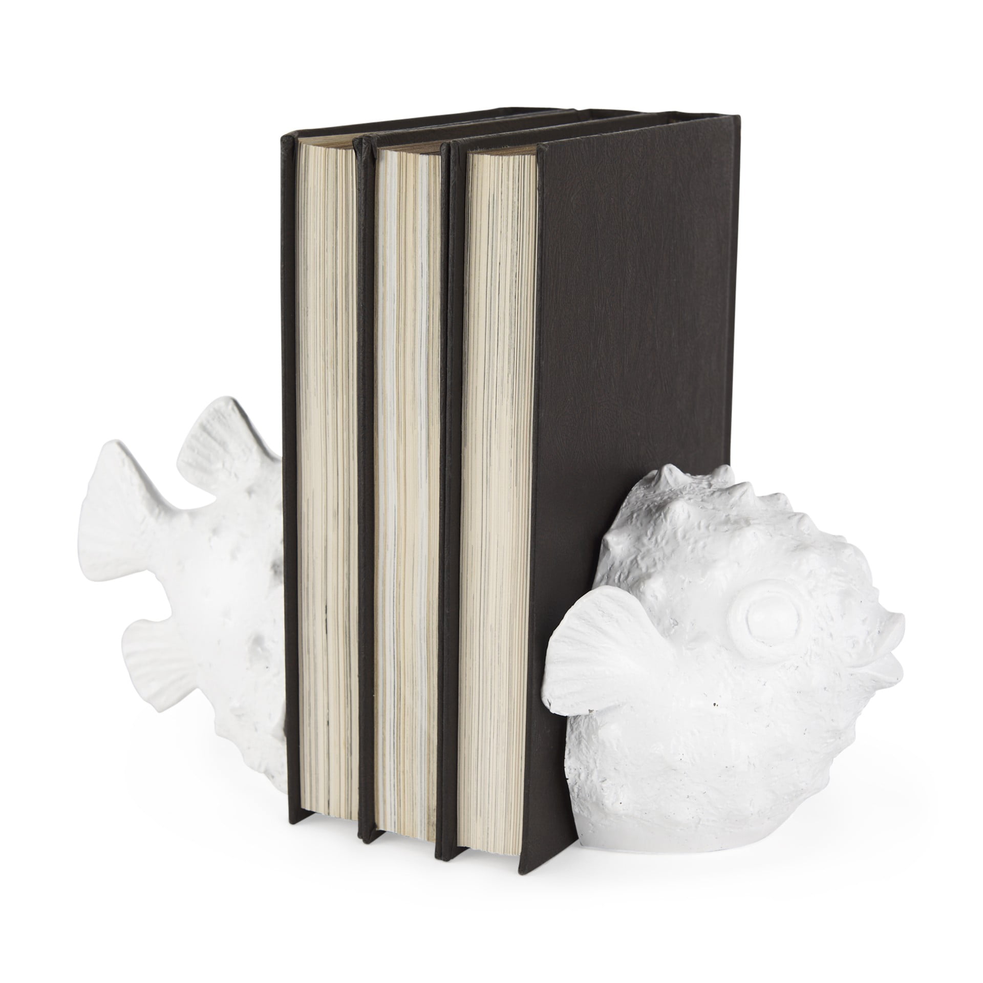 Coastal White Puffer Fish Shaped Bookends - Walmart.com