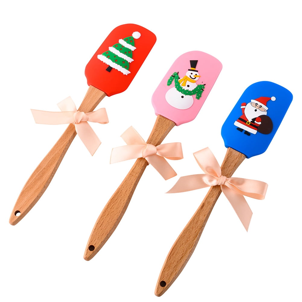 3PCS Silicone Spatula Kitchen Christmas Cake Decoration With Cute ...