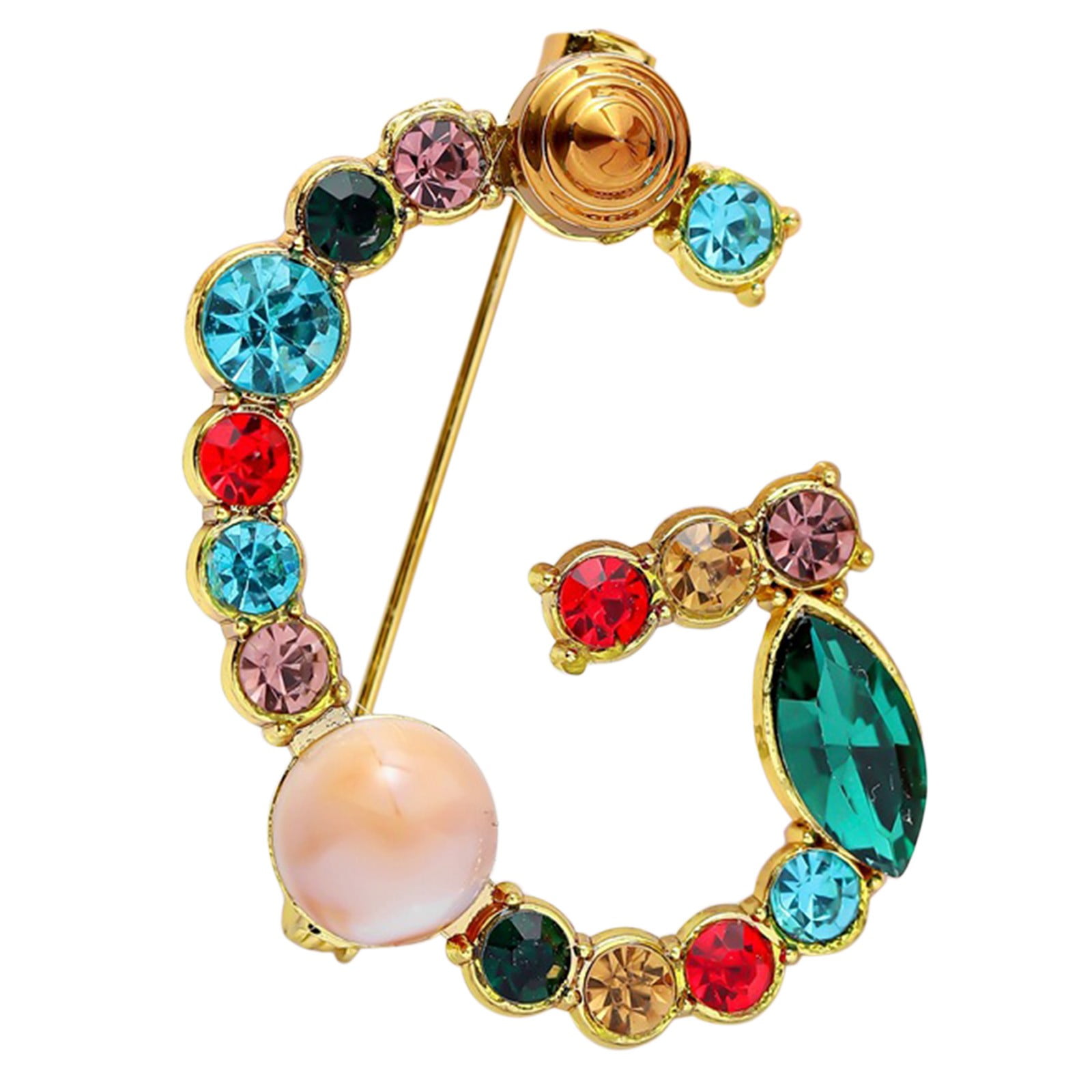Jewelry Brooch Nice Letter And Colored Diamond Turquoise Color Brooches ...