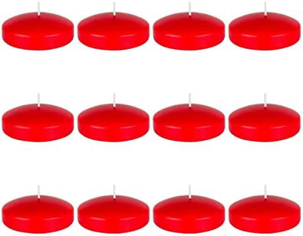 12 Pcs Unscented Red Floating Disc Candle, Hand Poured Paraffin Wax ...