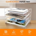 4 Pack- Stackable Paper Letter Tray,Clear Acrylic Magazine Holder and ...