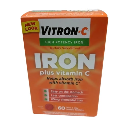 Vitron - C High Potency Iron Supplement Tablets - 60 Ea, 2 Pack ...