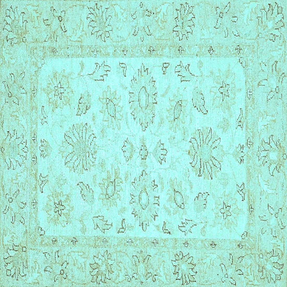Ahgly Company Indoor Square Oriental Light Blue Traditional Area Rugs ...