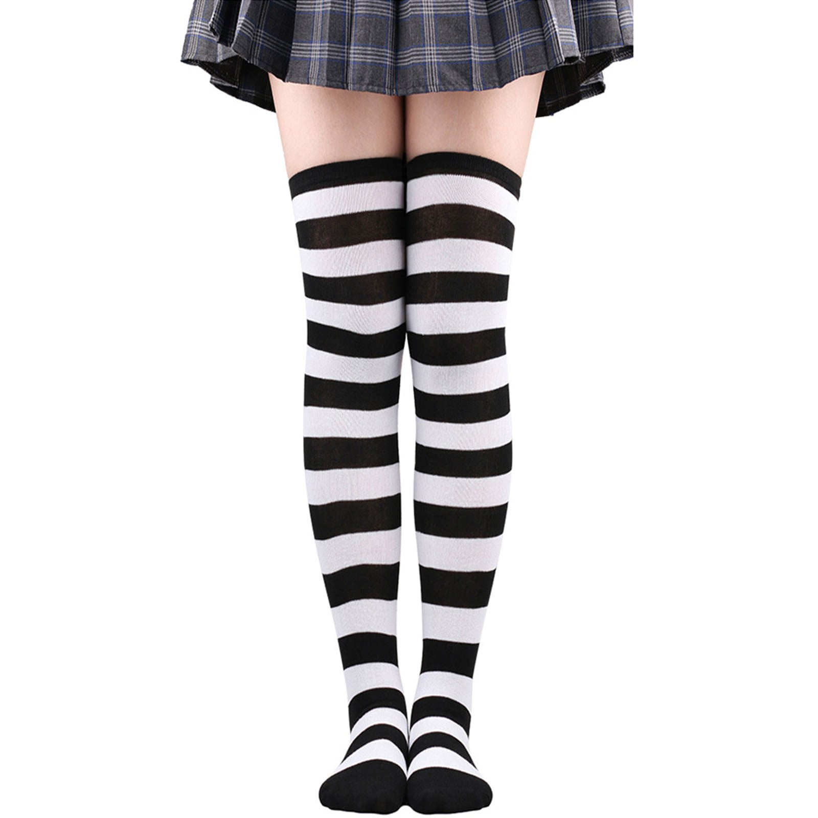 Wozhidaoke Womens Over Knee High Socks Women Thigh Wide Striped