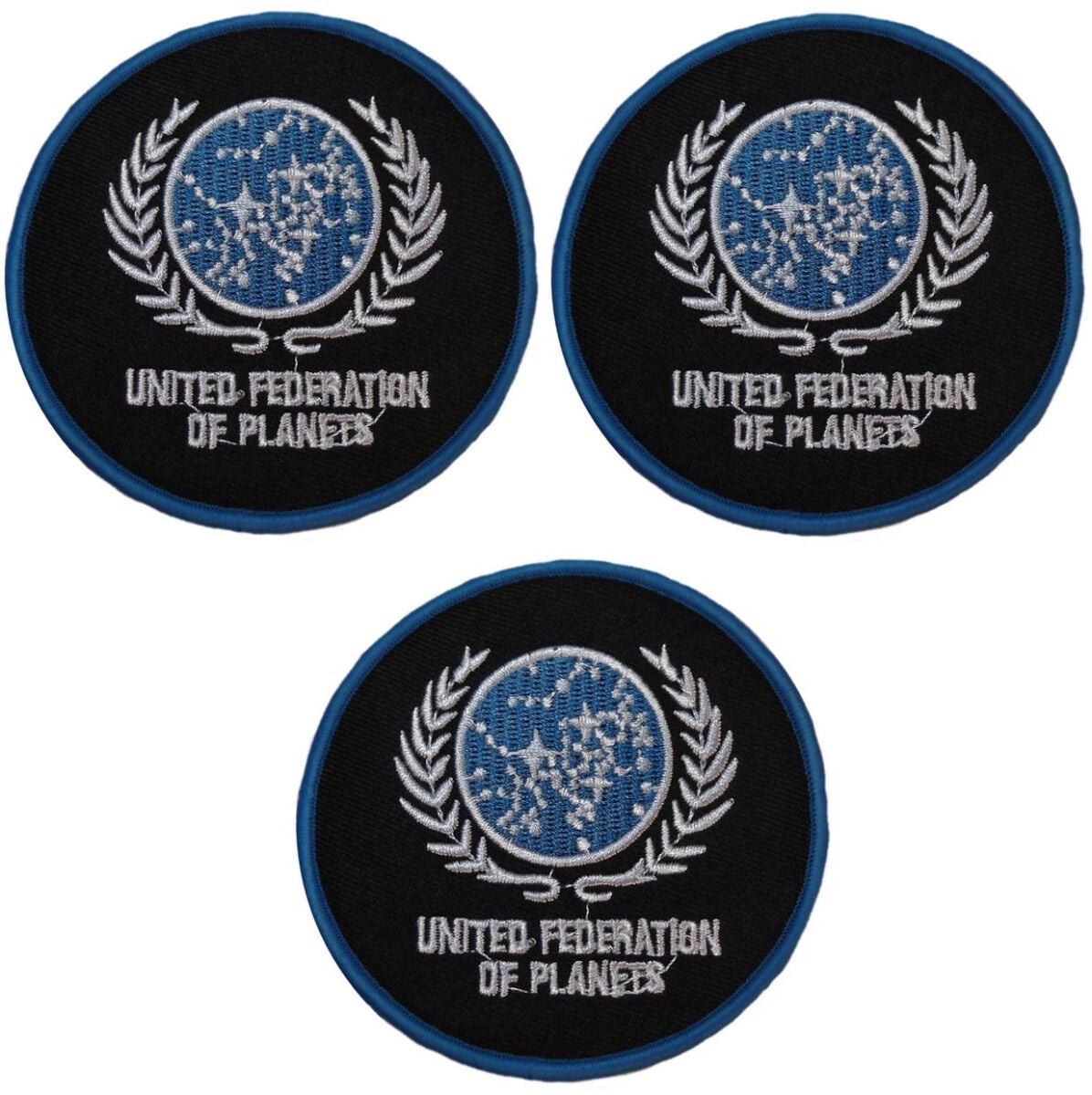 Star Trek TNG United Federation of Planets Set of 3 Embroidered Patches ...