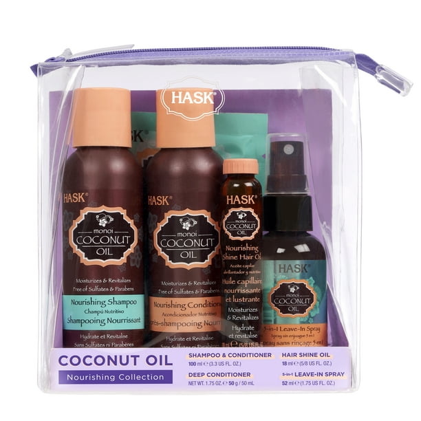HASK Nourishing 5-pc Monoi Coconut Oil Kit (Shampoo, Conditioner, Deep ...