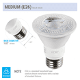 (6 Pack) KOR K23024 - L7PAR20/FL/50K - LED - 7 Watt (50 Watt ...