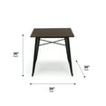 OFM 161 Collection Industrial Modern 30" Square Dining Table, Wooden ...