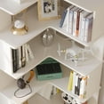 Wilk Corner Bookshelf Solid Wood Corner Bookcase Storage Display Rack ...