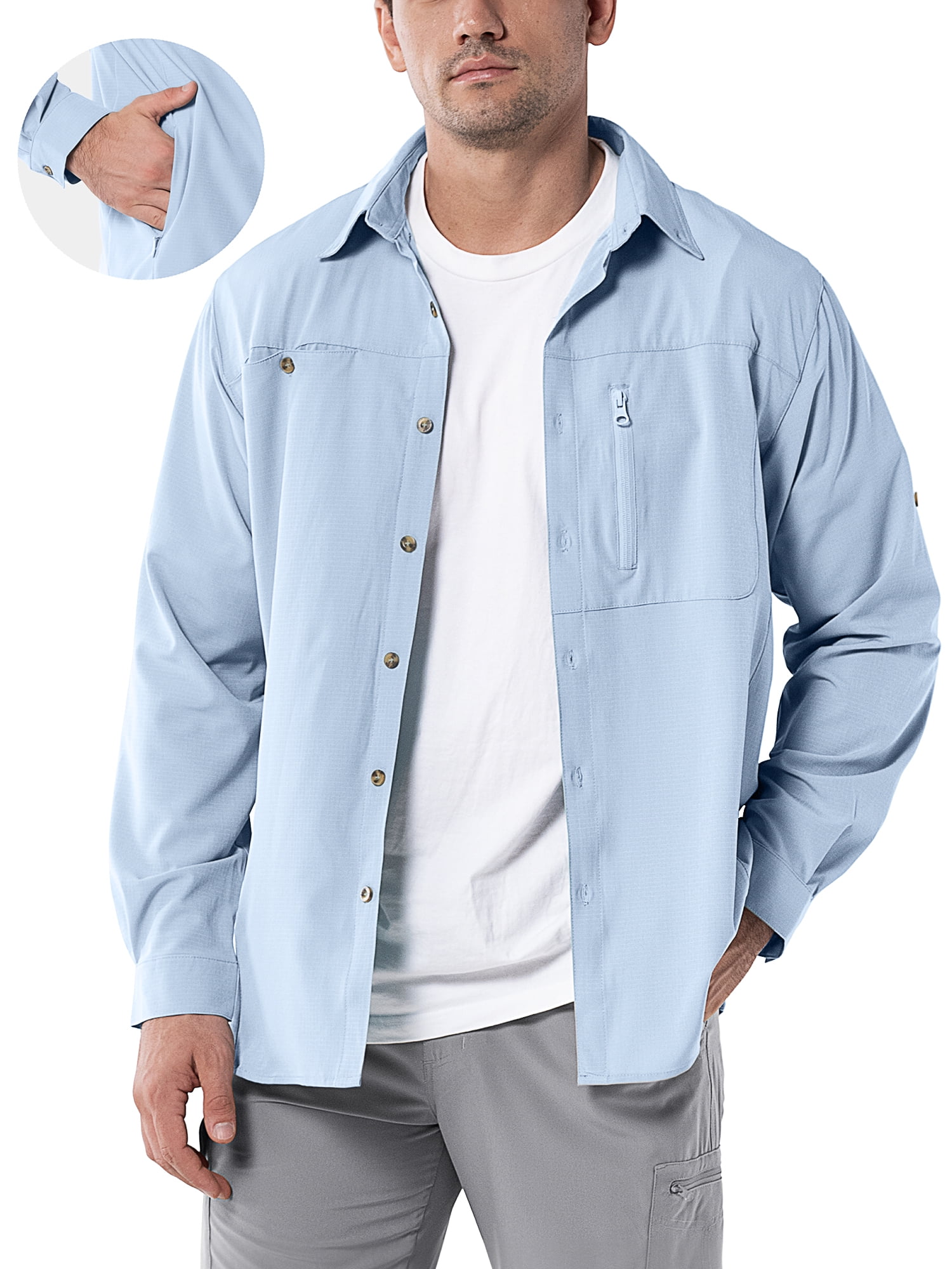 33,000ft Men's UPF 50+ UV Protection Long Sleeve Hiking Shirts ...