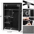 64" Portable Covered Garment Rack,Freestanding Closet Organizer,Non ...