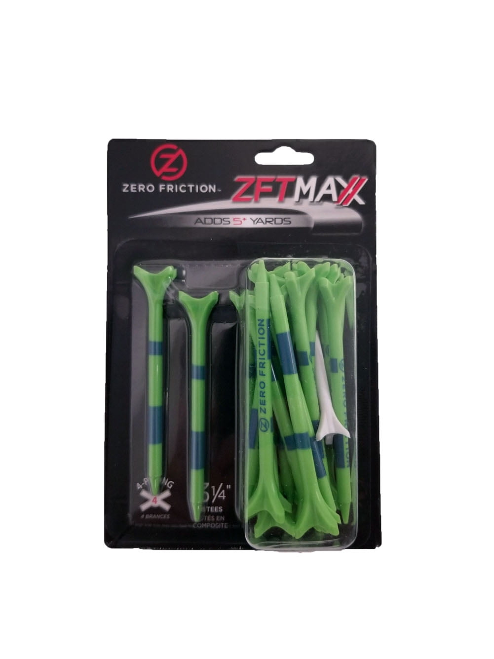 Zero Friction ZFT Maxx 4-Prong Composite Tees (Lime/Blue, 3.25",18pk ...