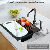 ReaNea Silicone Pad Drain Board, Rose Gold Roll Up Dish Drying Rack ...