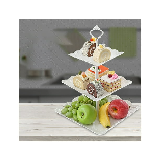 Tier Fruit Tray,White Plastic 3 Tier Tier Cakecup Stand Tier Serving ...
