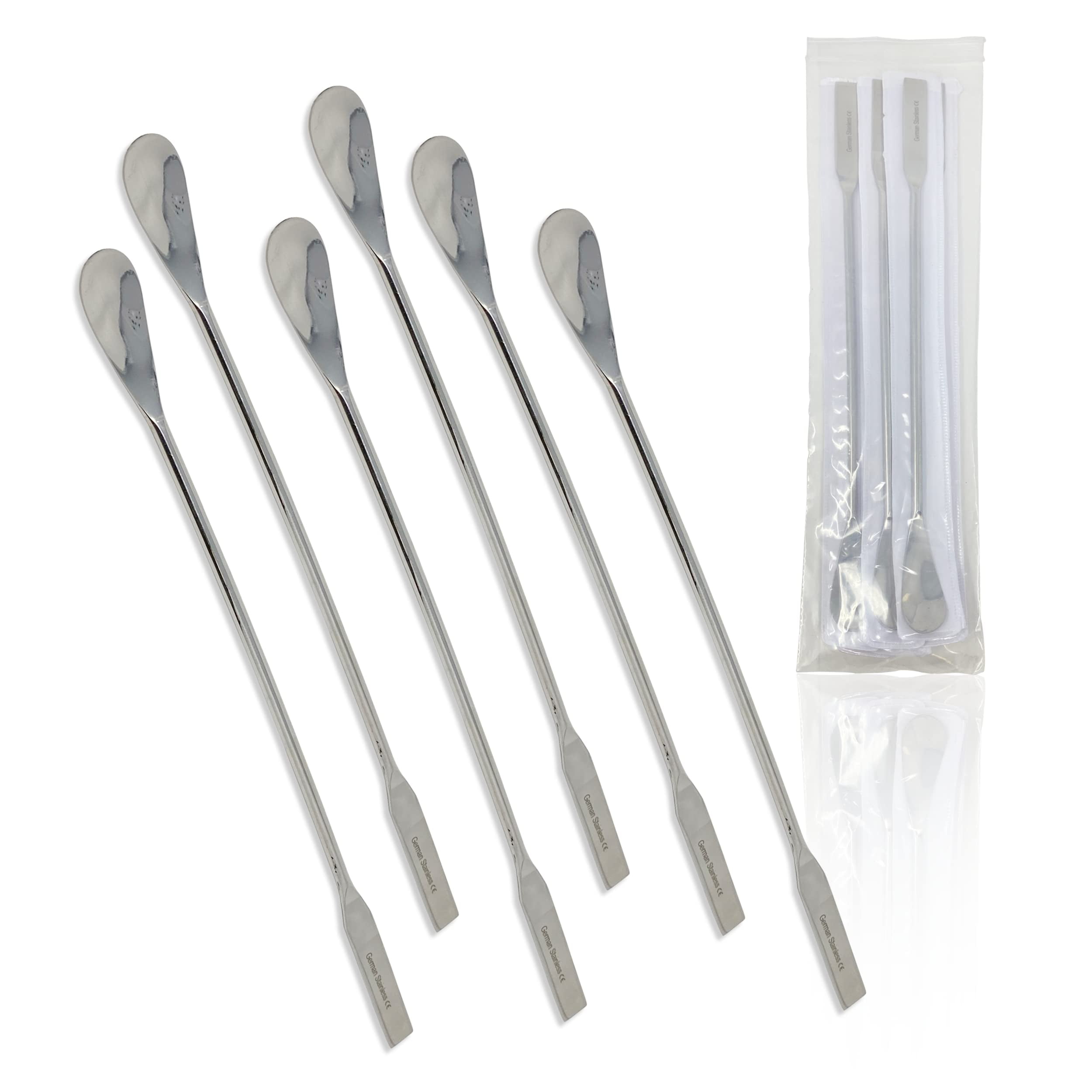 Scientific Labwares Stainless Steel Lab Spatula with Flat Square/Spoon ...