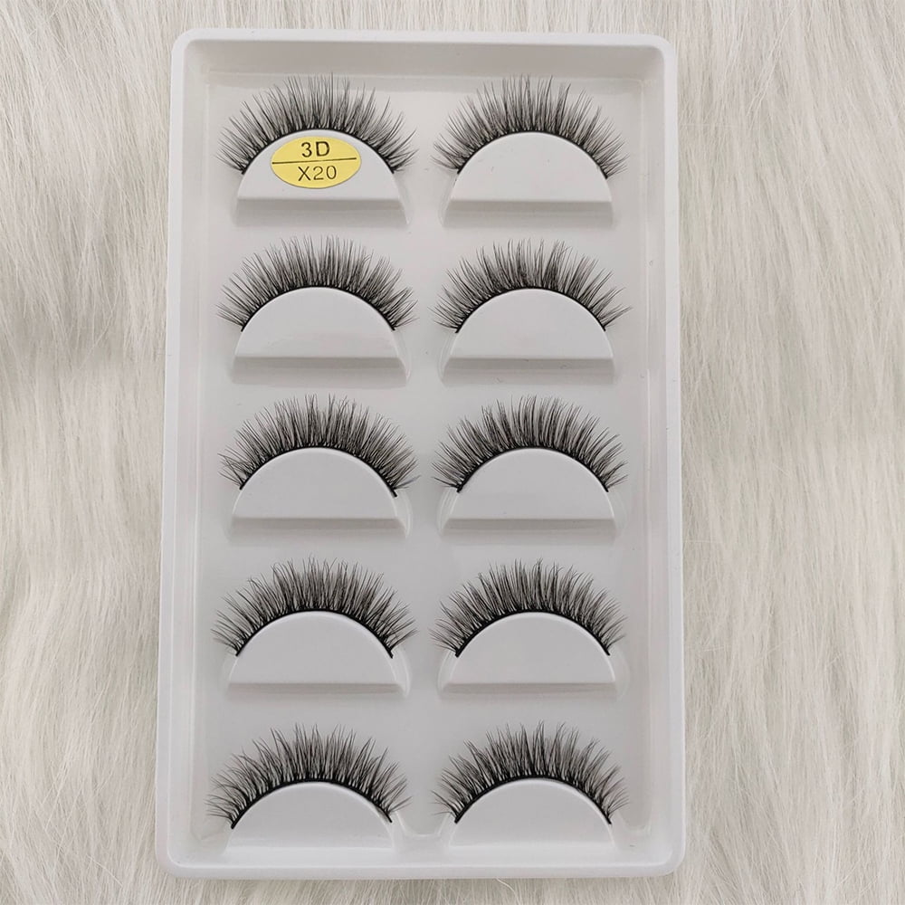5 Pairs Natural 8D Eyelashes Wispy Fluffy Long Manga Eyes for Dating ...