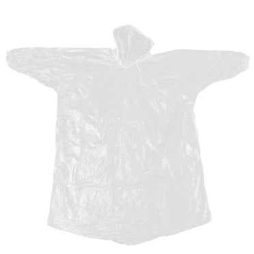 Better Office Products Disposable Clear Rain Ponchos with Hood for ...