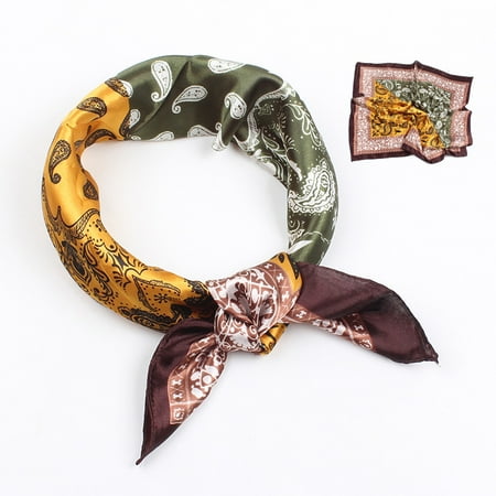 New Fashion Women Square Scarf Vintage Print Headband Handkerchief Hair ...