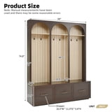 Euroco Farmhouse Wooden Style Hall Tree with Arched Design, Elegant 59 ...