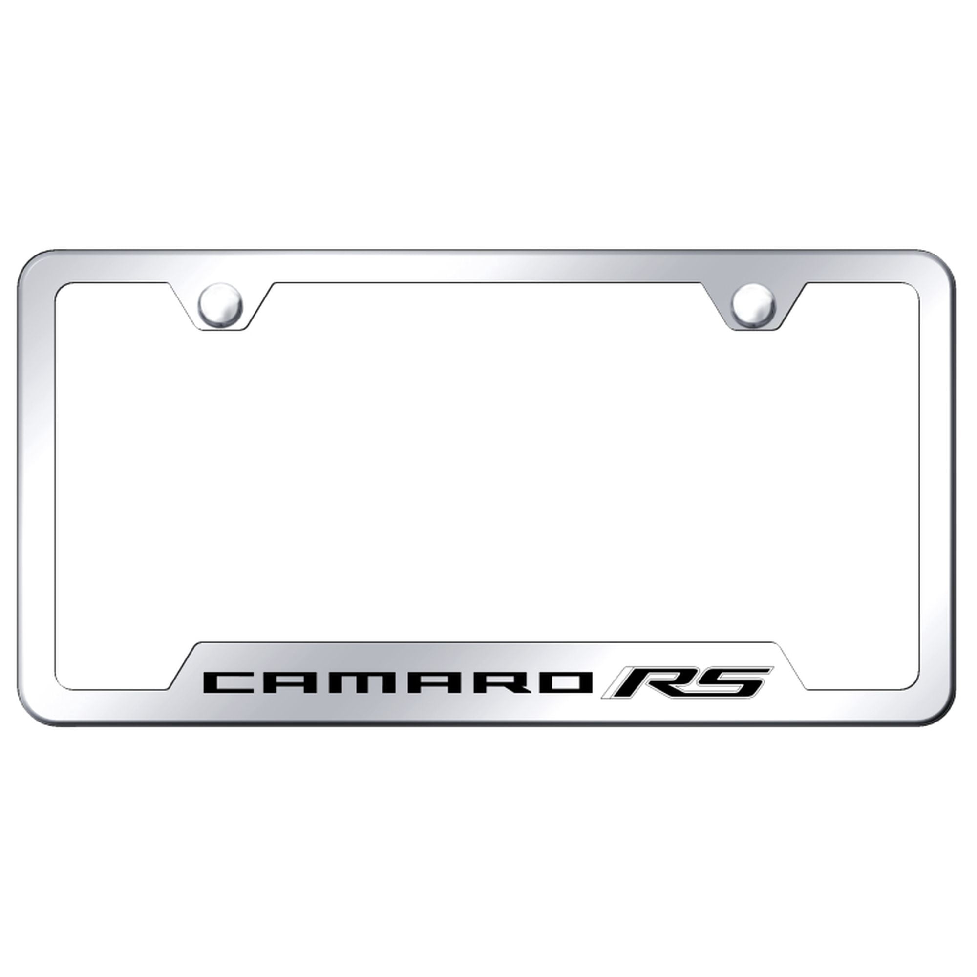 Chevy Camaro RS Laser Etched Logo Cut-Out License Plate Frame (Chrome ...