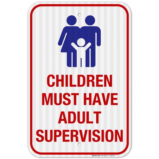 Pool Sign, Children Must Have Adult Supervision Sign, - Walmart.com