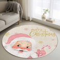 4ft Round Rug Pink Santa Christmas Area Rugs for Living Room Bedroom ...
