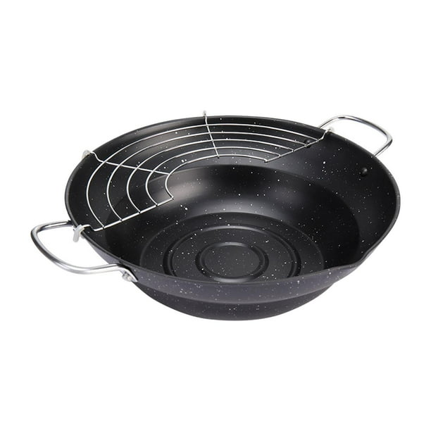 Deep Frying Pot Nonstick with Oil Drip Drainer Rack for Chips Baking ...
