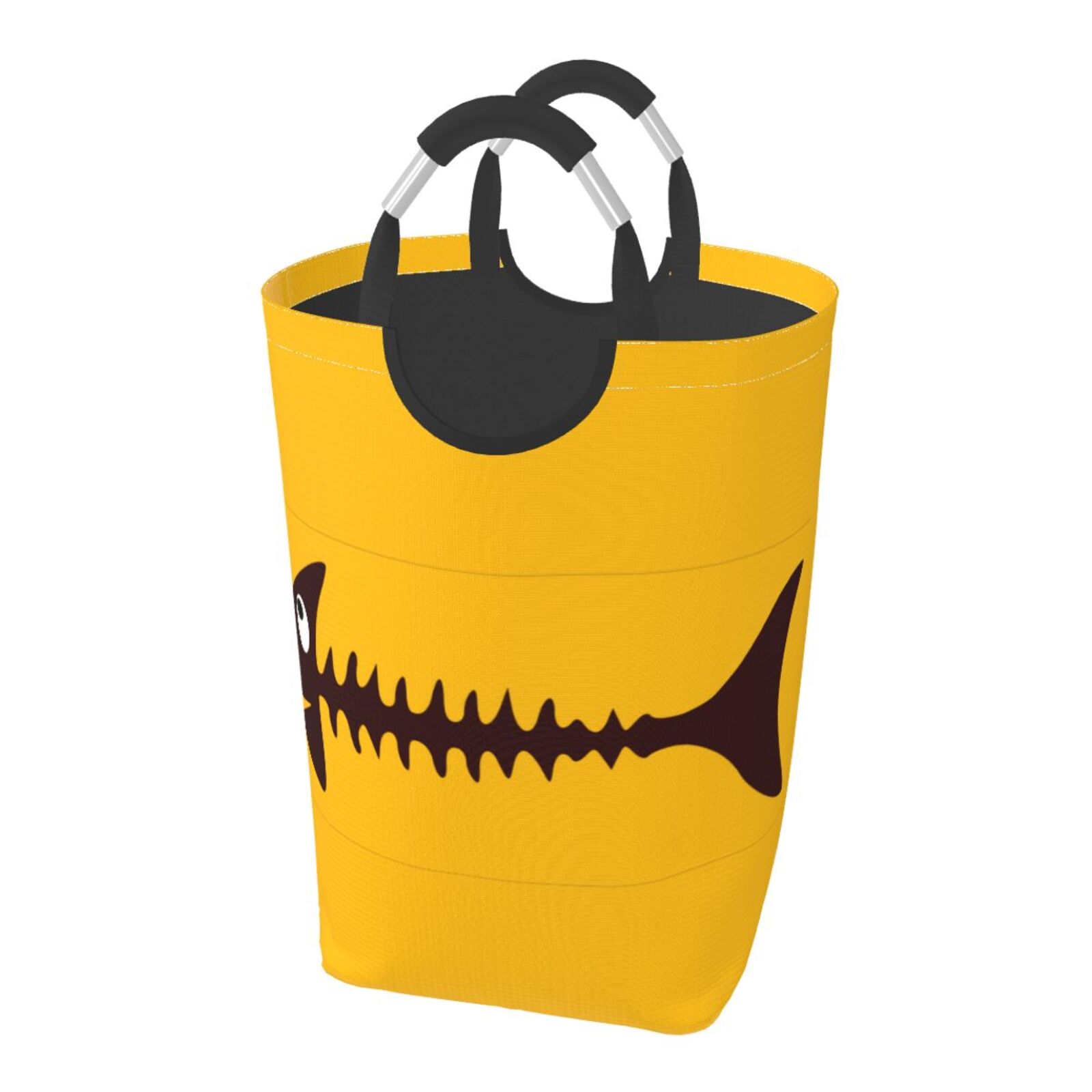 LNWH Laundry Basket, Orange Cartoon Fish Bone Foldable Laundry Hamper ...