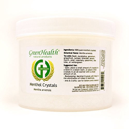 16oz - Menthol Crystals - 100% Pure, Packaged in a White Plastic Jar ...