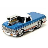 1972 Chevrolet C10 Pickup Truck Blue and White with Stripes 1/64 ...